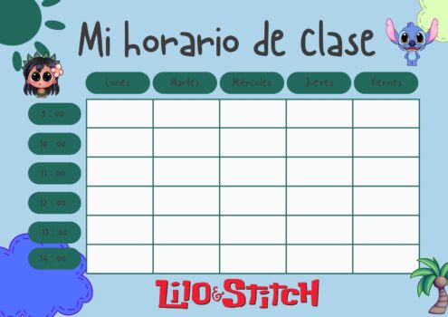 Lilo y Stich MI horario de clase - Orientacion Andujar