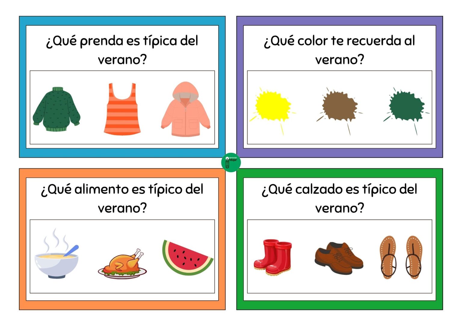 Tarjetas de conversación sobre el verano - Orientacion Andujar