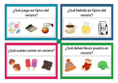 Tarjetas de conversación sobre el verano - Orientacion Andujar