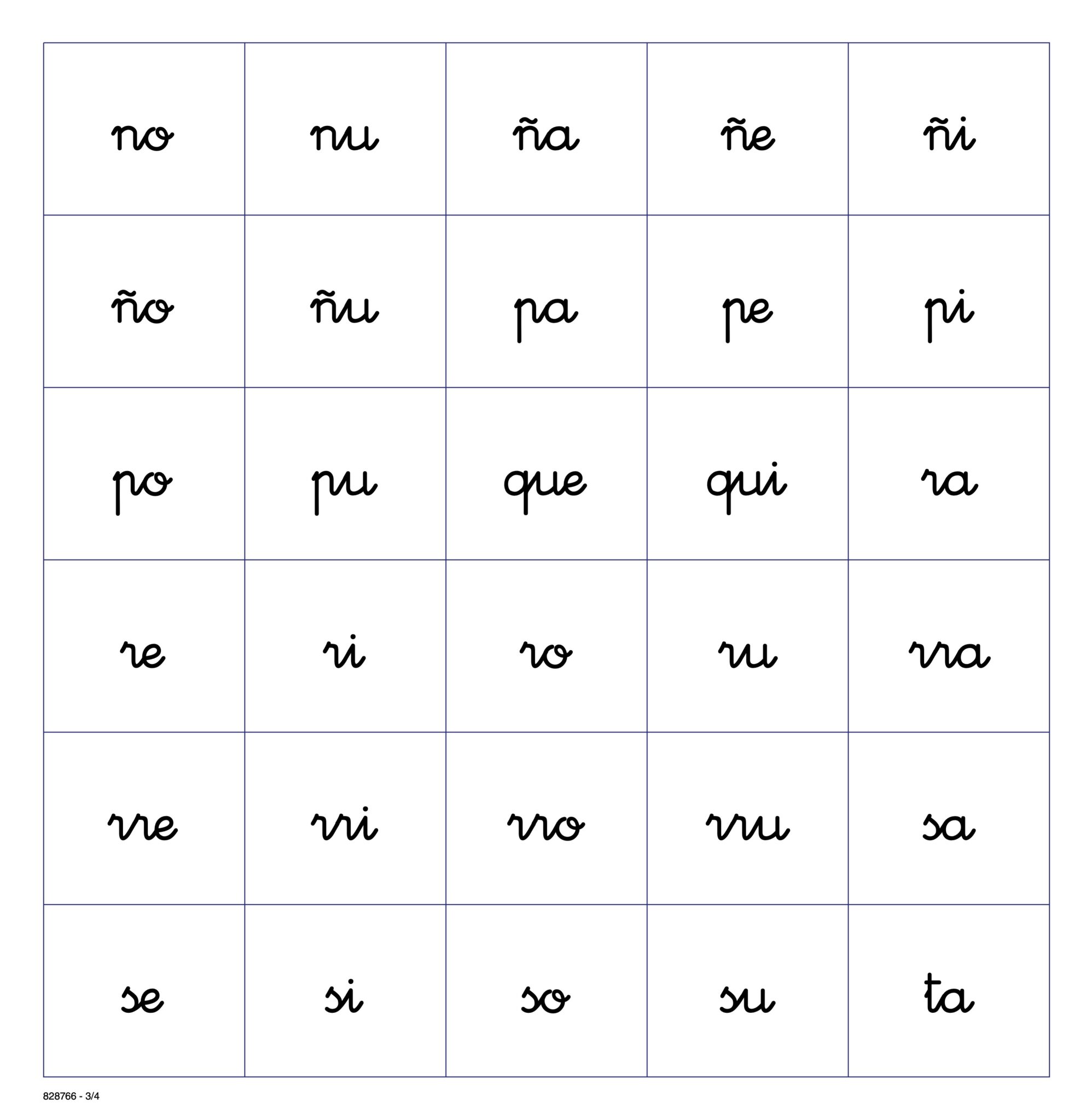 Tarjetas de sílabas para trabajar la lectoescritura - Orientacion Andujar