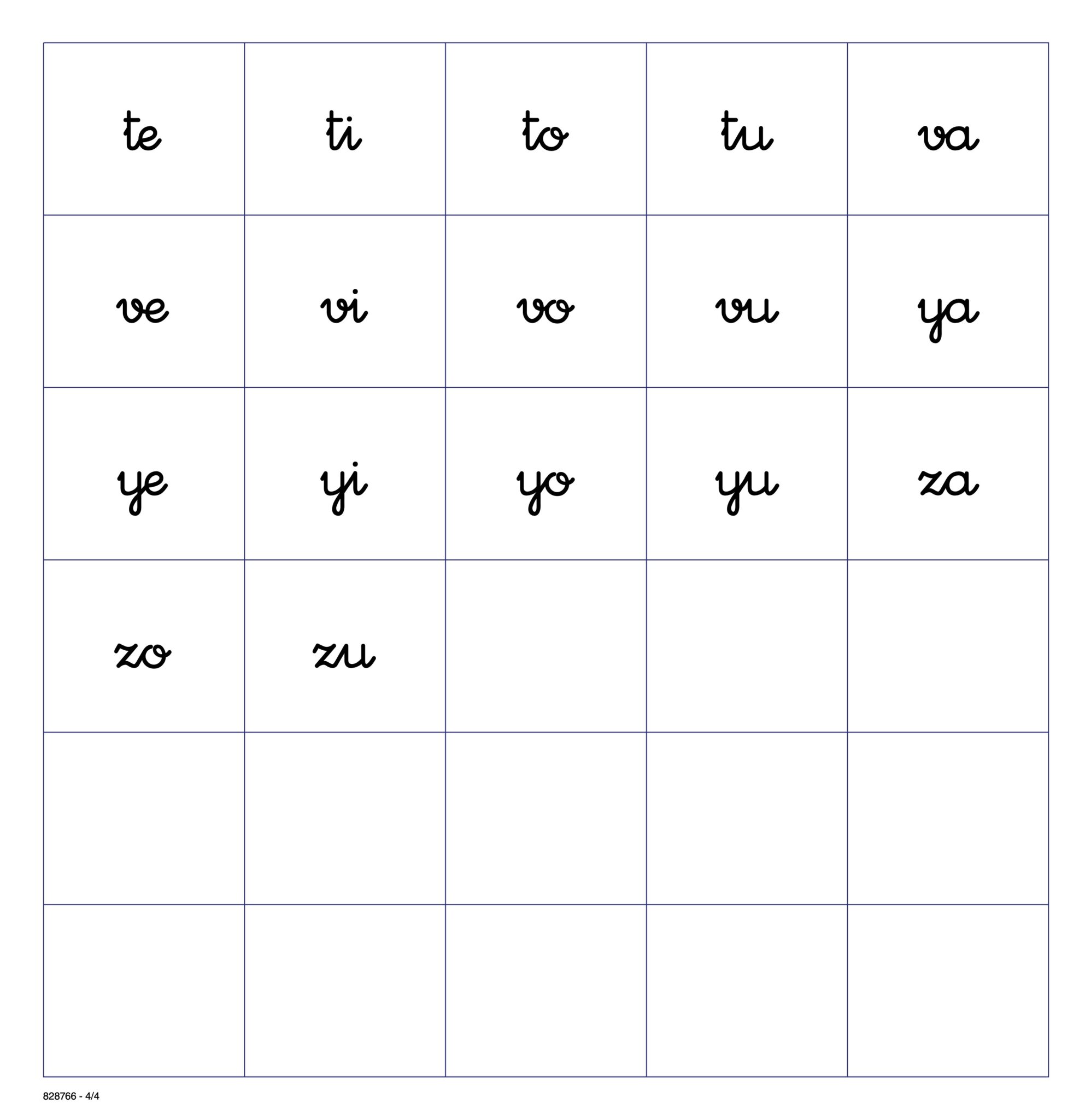 Tarjetas de sílabas para trabajar la lectoescritura - Orientacion Andujar