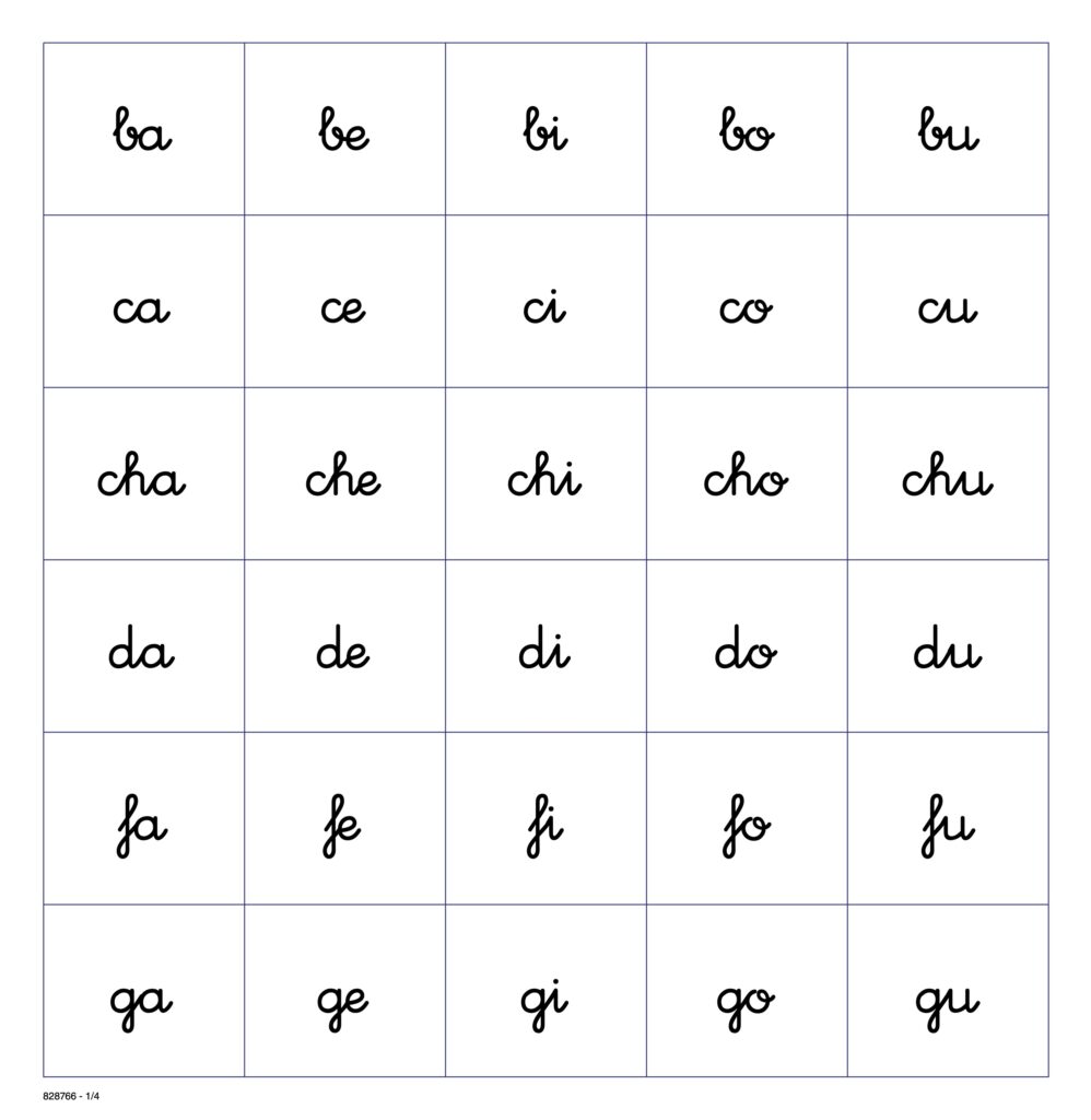 Tarjetas de sílabas para trabajar la lectoescritura - Orientacion Andujar