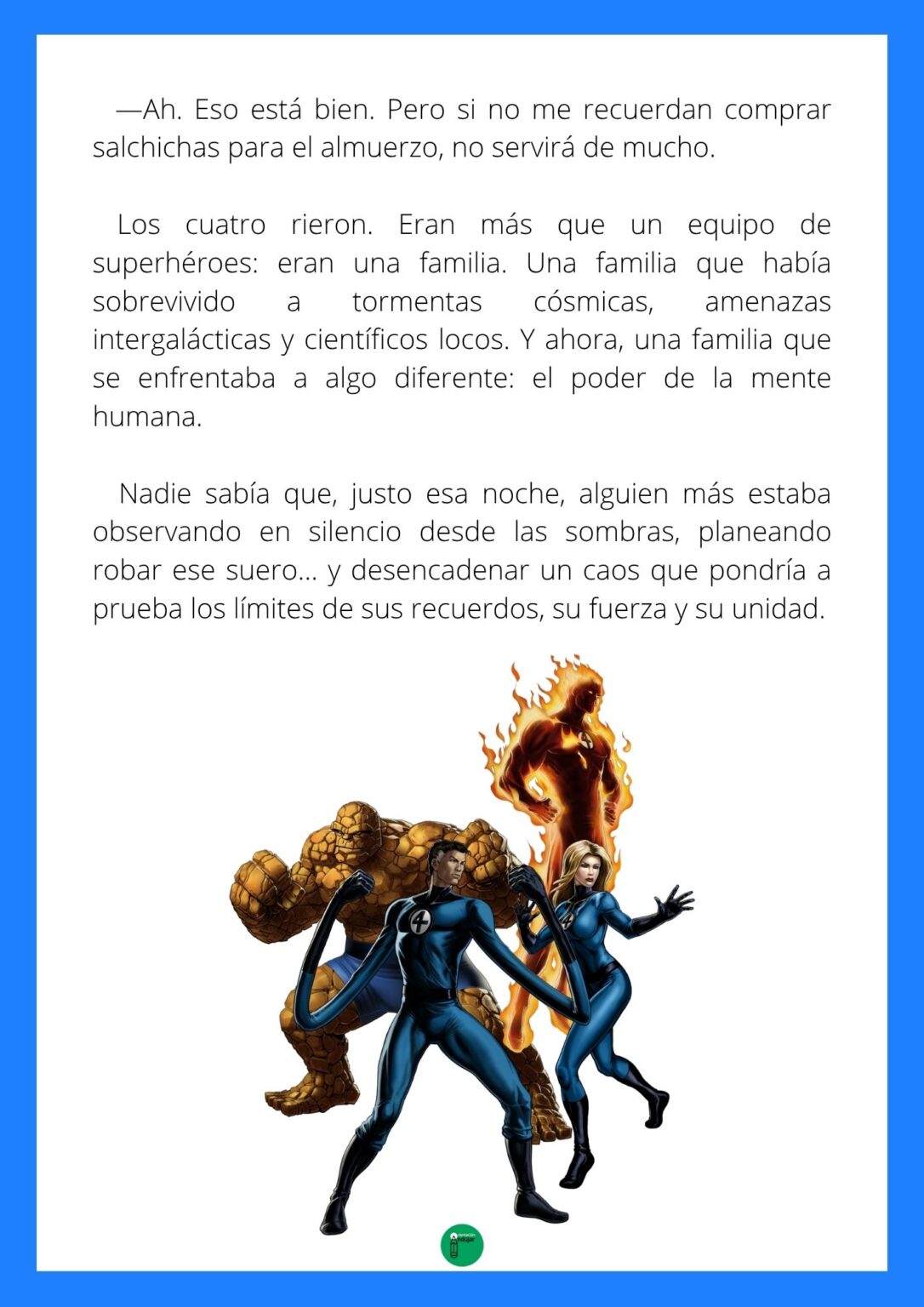 Cuento de Los 4 Fantásticos con Actividades de Comprensión Lectora ...
