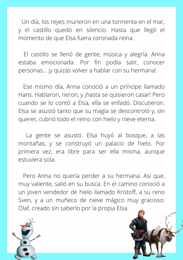 Cuento Largo Basado en Frozen - Orientacion Andujar