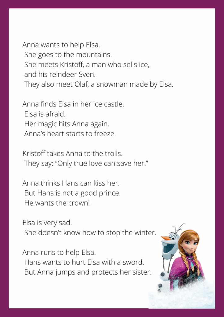 Cuento en inglés de Frozen - Orientacion Andujar