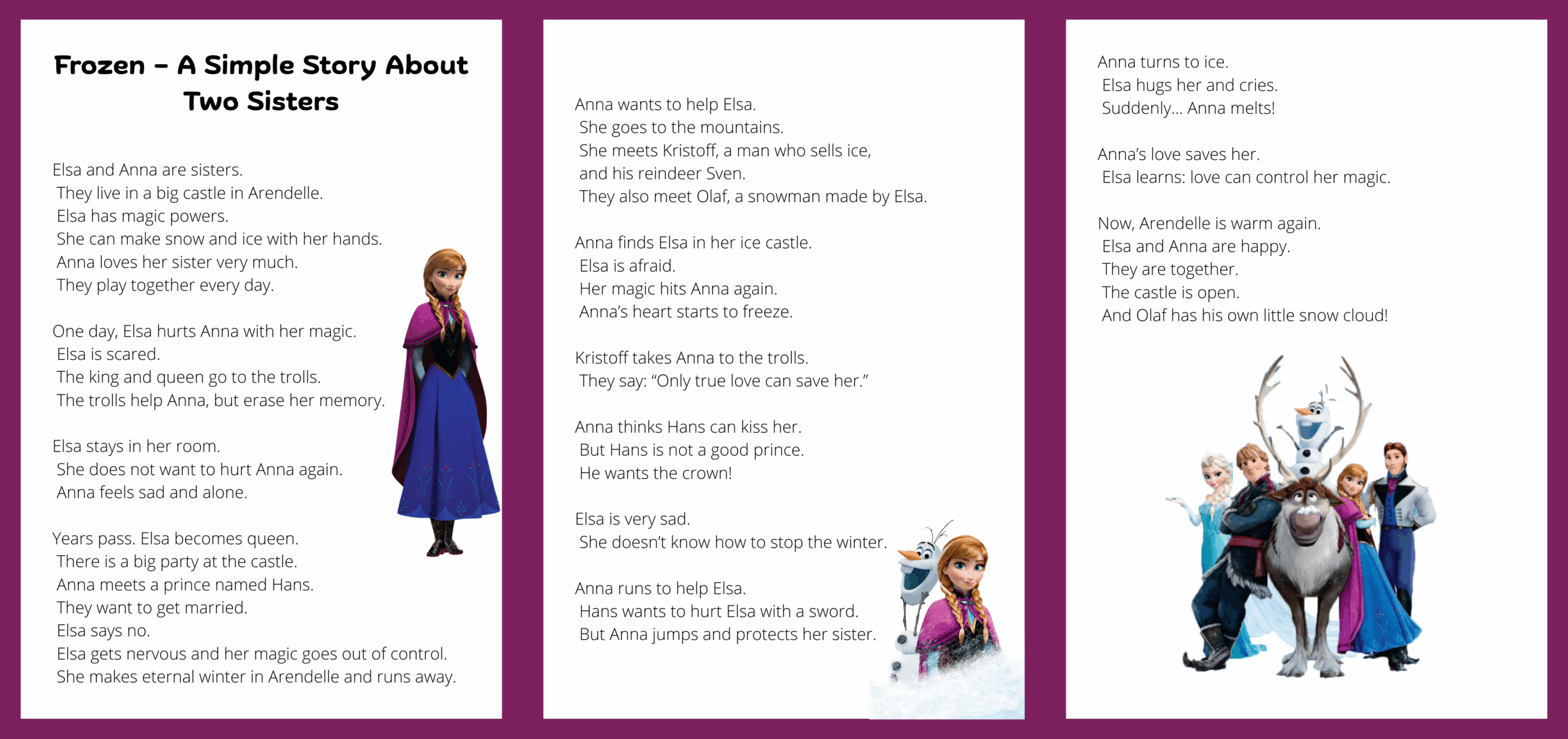 Cuento en inglés de Frozen - Orientacion Andujar