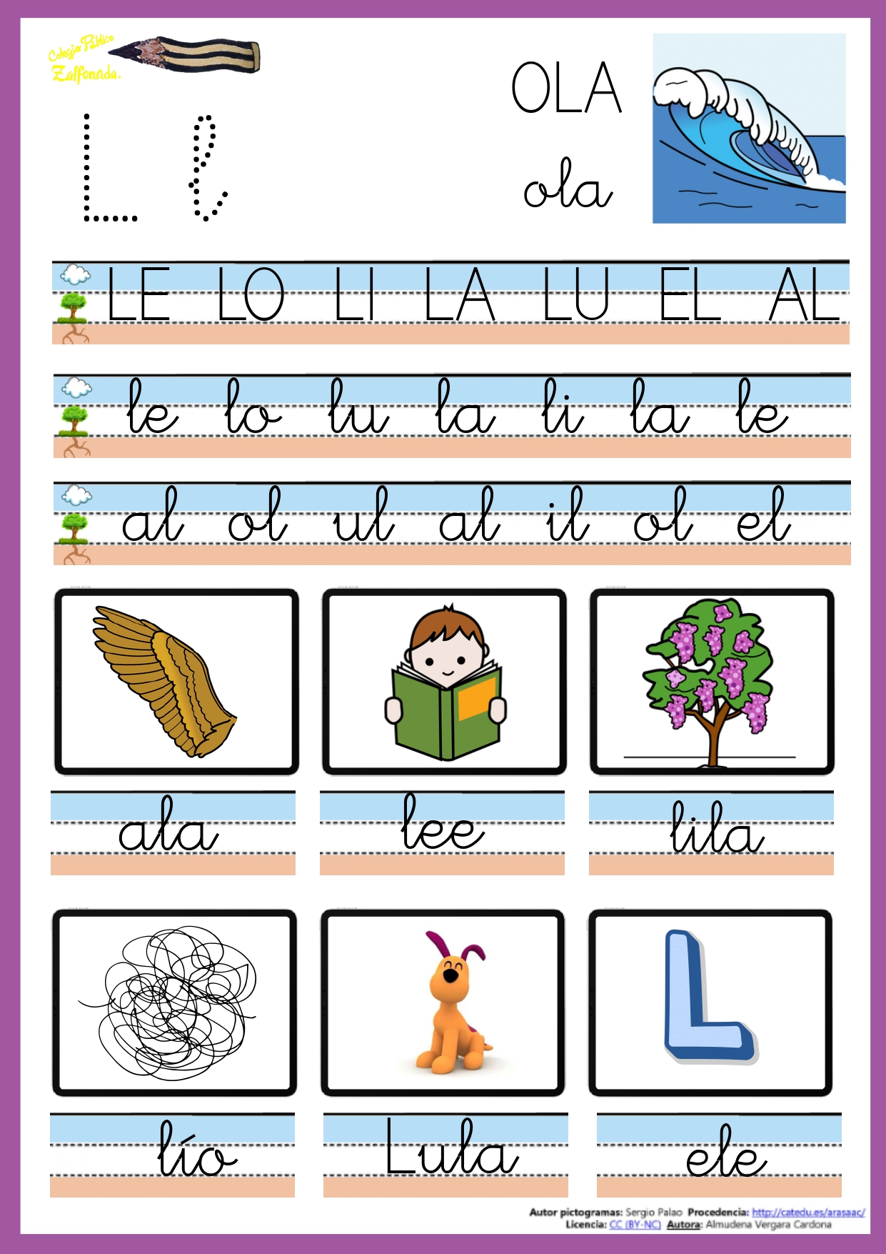 Cartilla de lectura completa con pictogramas - Orientacion Andujar