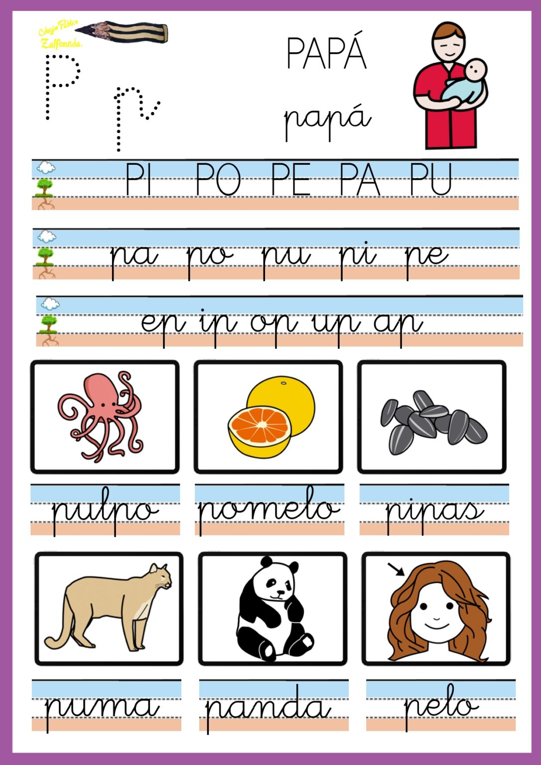 Cartilla de lectura completa con pictogramas - Orientacion Andujar