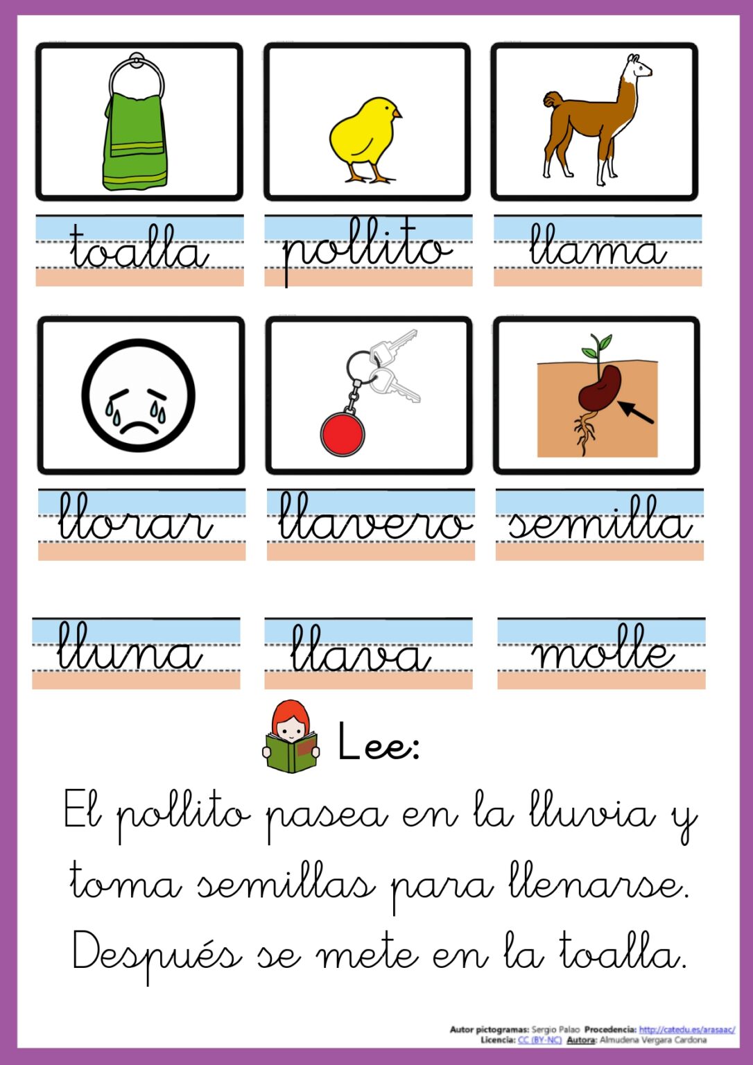 Cartilla de lectura completa con pictogramas - Orientacion Andujar
