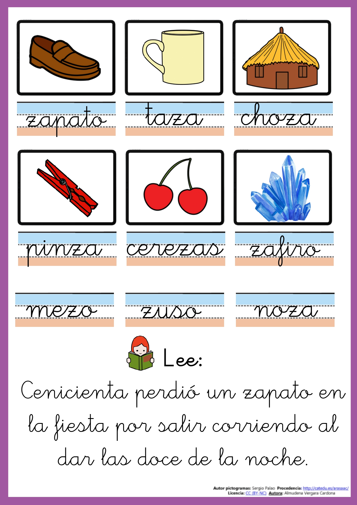 Cartilla de lectura completa con pictogramas - Orientacion Andujar