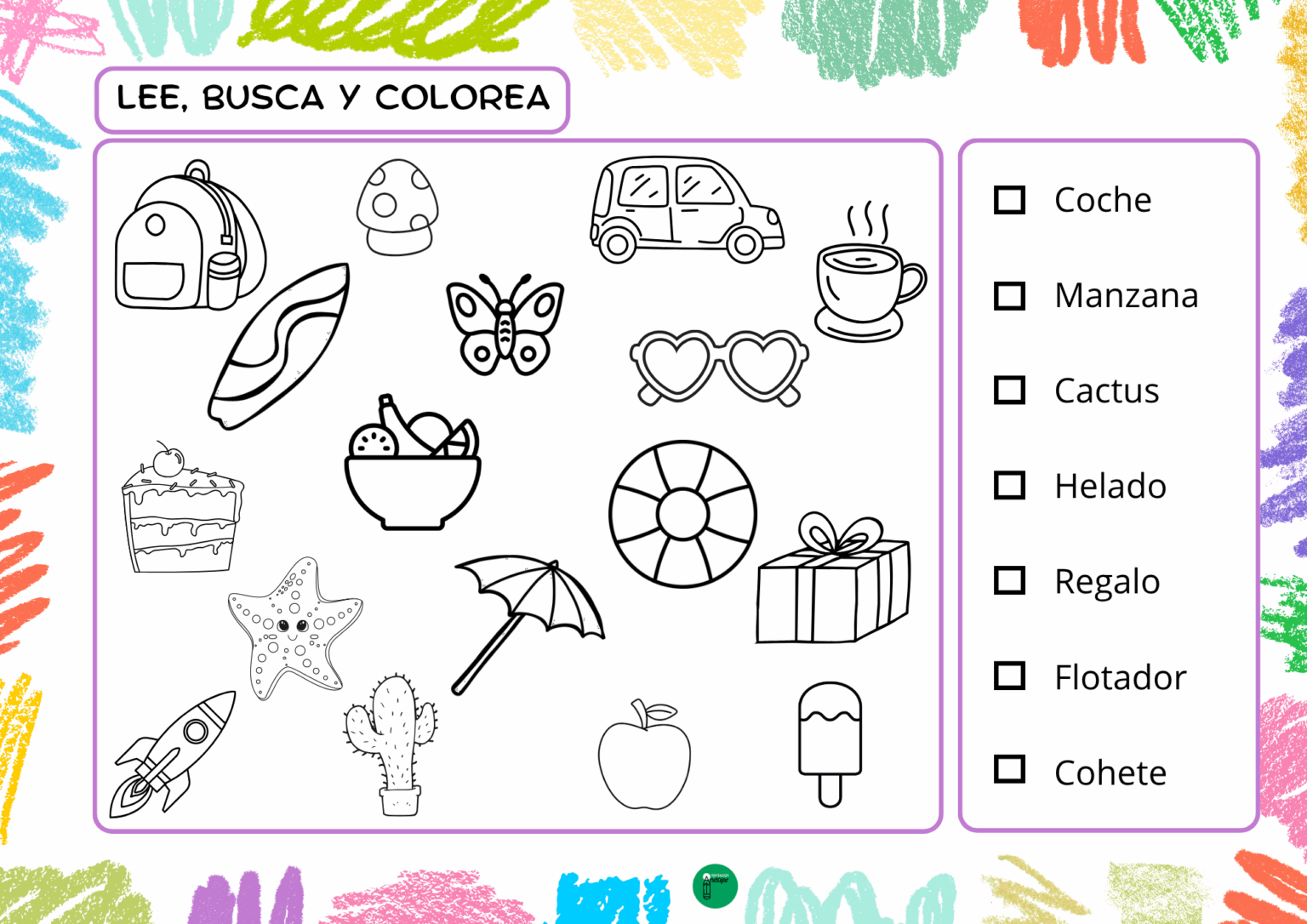 Fichas de Lectura y Atención: ¡Lee, Busca y Colorea! - Orientacion Andujar
