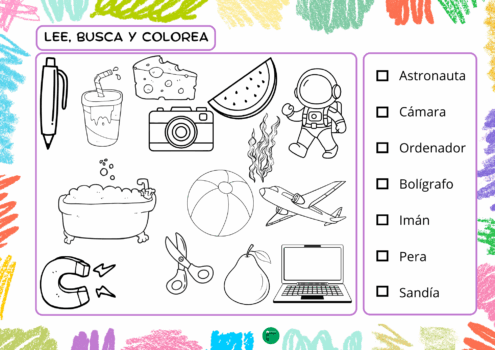 Fichas de Lectura y Atención: ¡Lee, Busca y Colorea! - Orientacion Andujar
