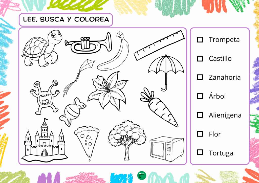 Fichas de Lectura y Atención: ¡Lee, Busca y Colorea! - Orientacion Andujar