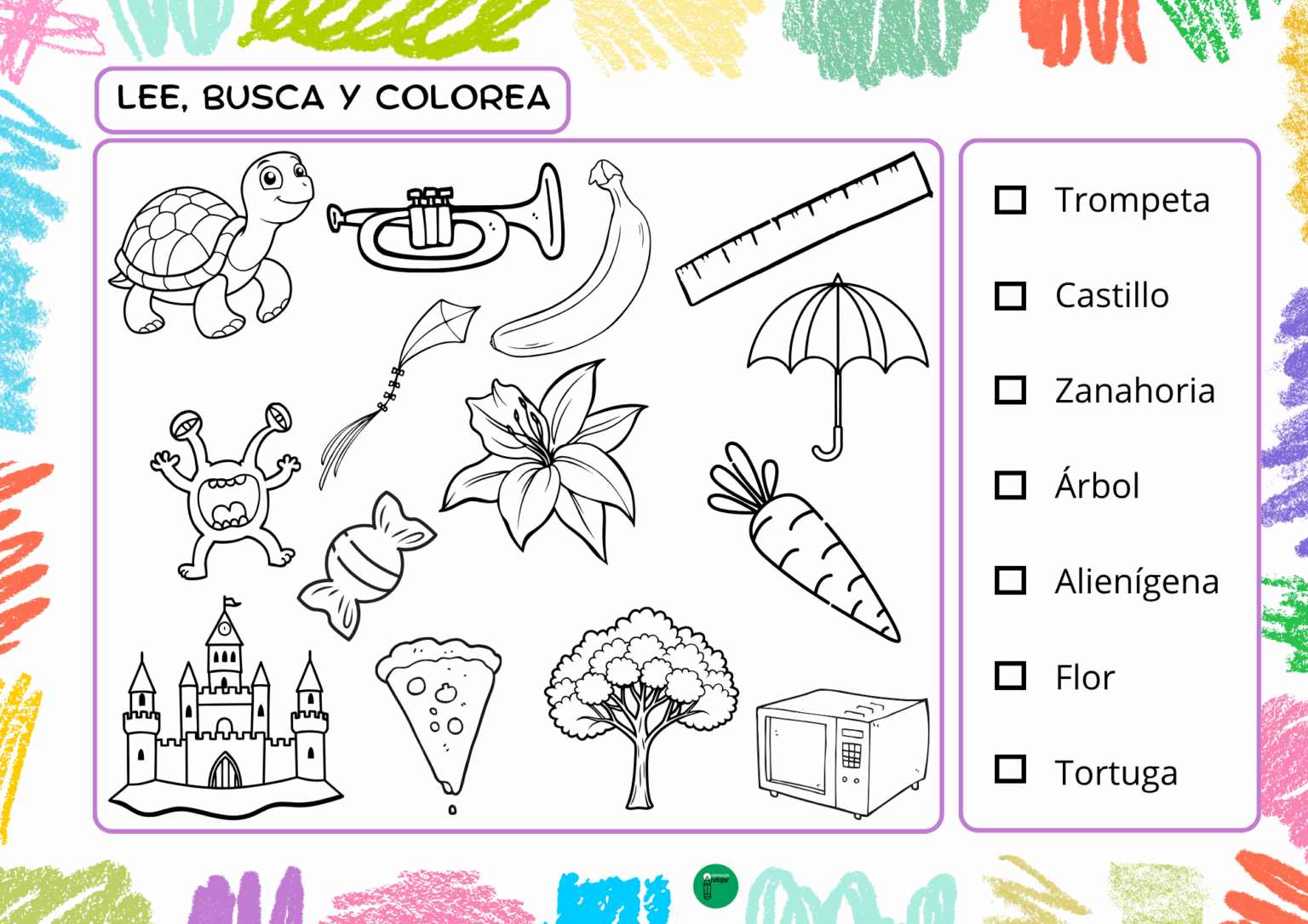 Fichas de Lectura y Atención: ¡Lee, Busca y Colorea! - Orientacion Andujar