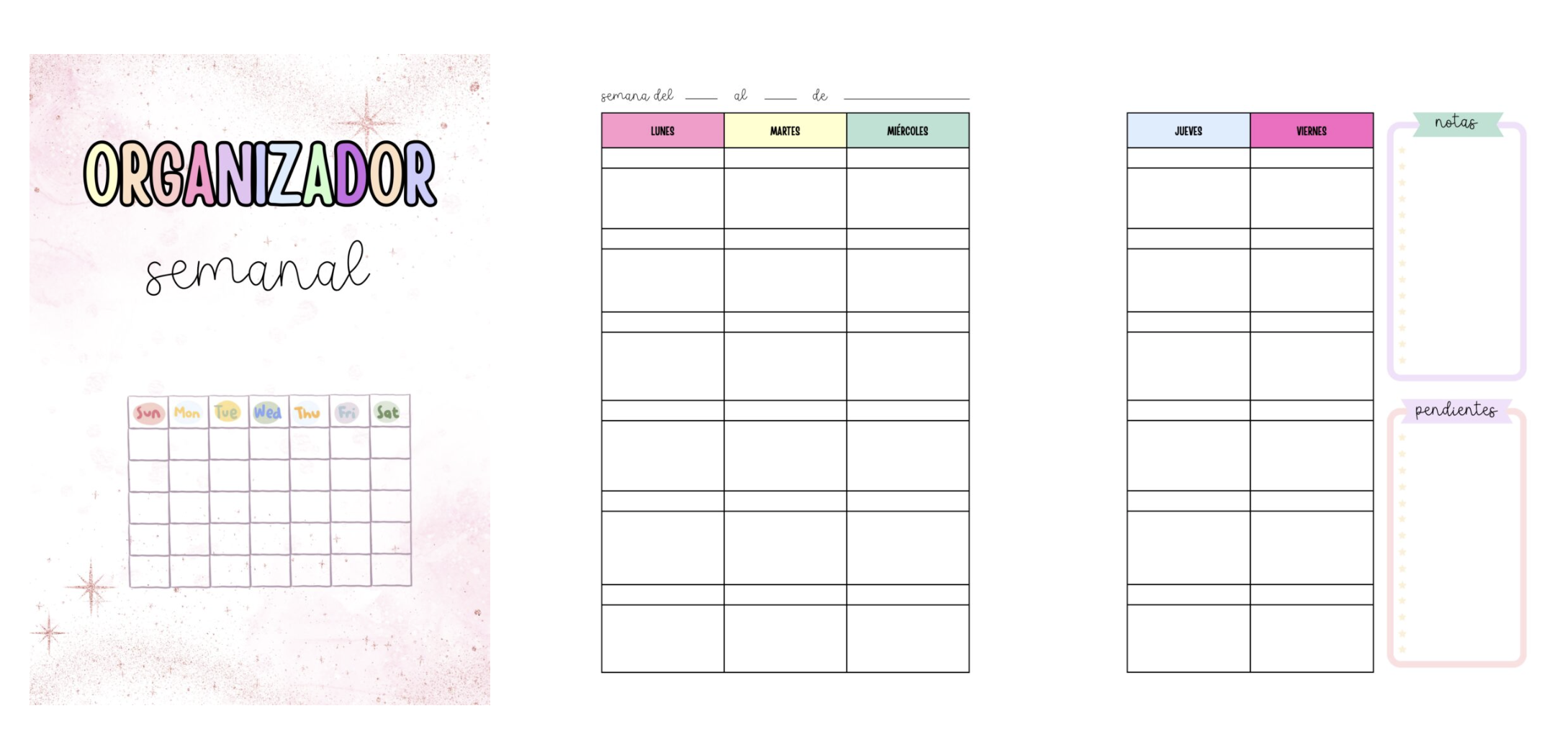 Organizador Semanal listo para imprimir - Orientacion Andujar