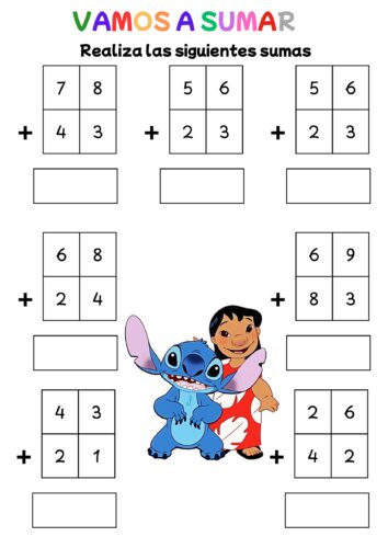 SUMAS DIVERTIDAS CON lILO Y STICH - Orientacion Andujar