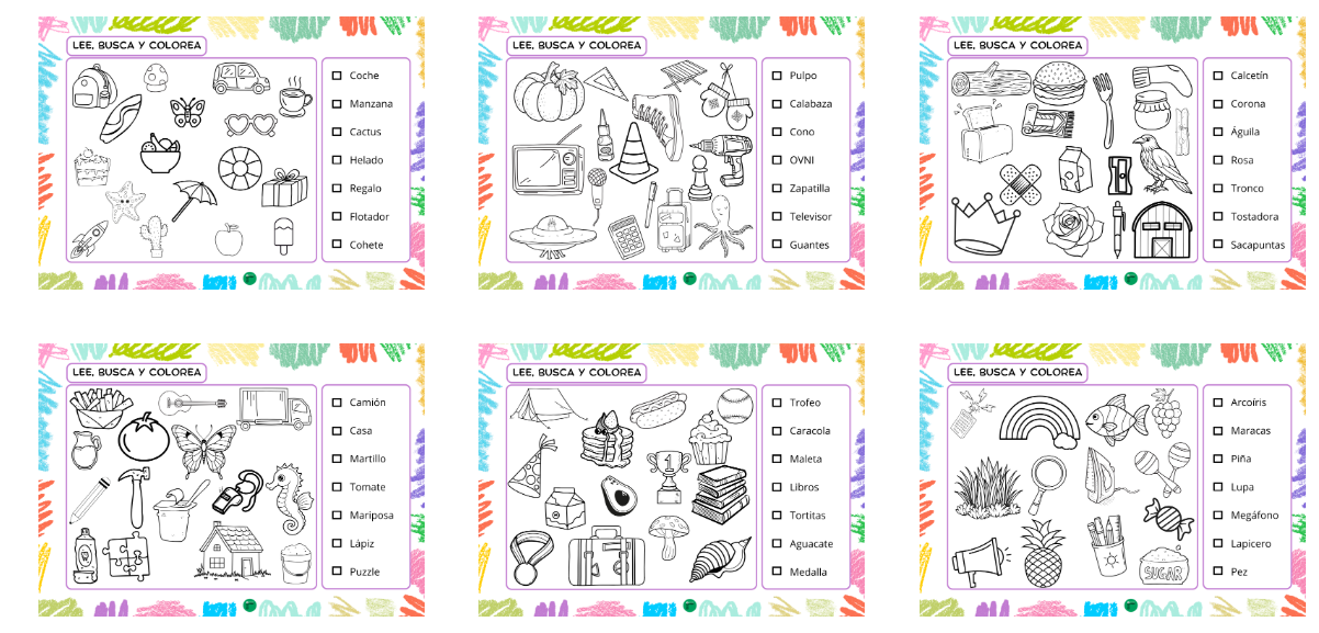 Fichas de Lectura y Atención: ¡Lee, Busca y Colorea! - Orientacion Andujar