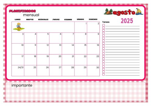 Planificador mensual para el aula Principito curso 2025-2026 - Orientacion Andujar