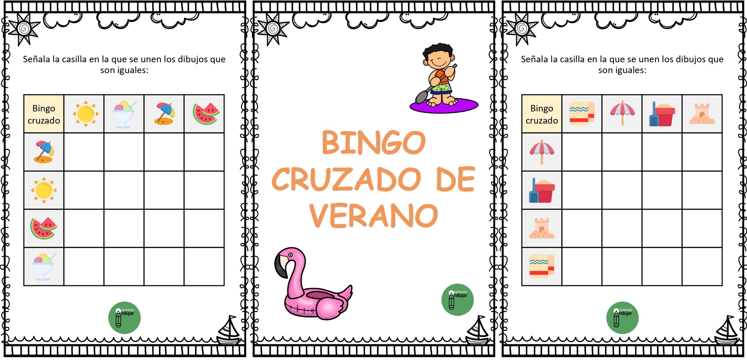 Bingo Cruzado de Verano trabajamos la atención - Orientacion Andujar