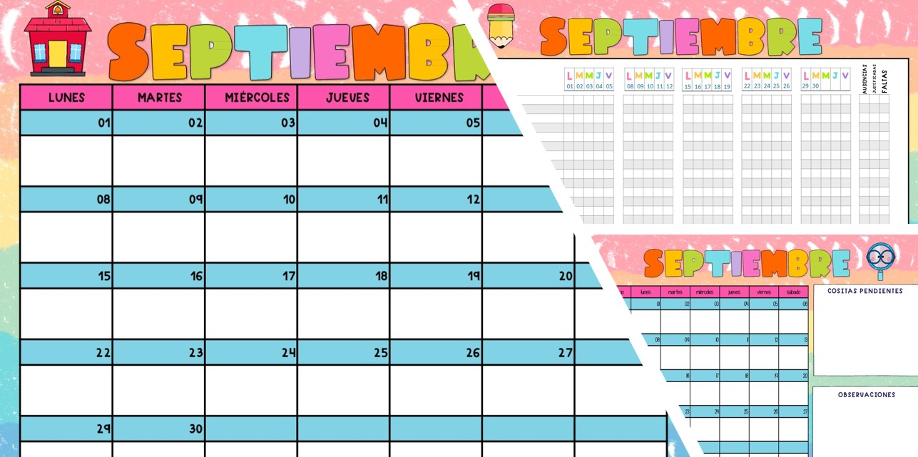 Completo calendario planificador septiembre 2025 - Orientacion Andujar