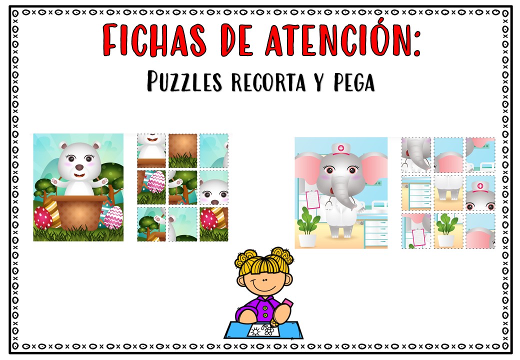 Cuadernito Recorta y pega Trabajamos la atención - Orientacion Andujar