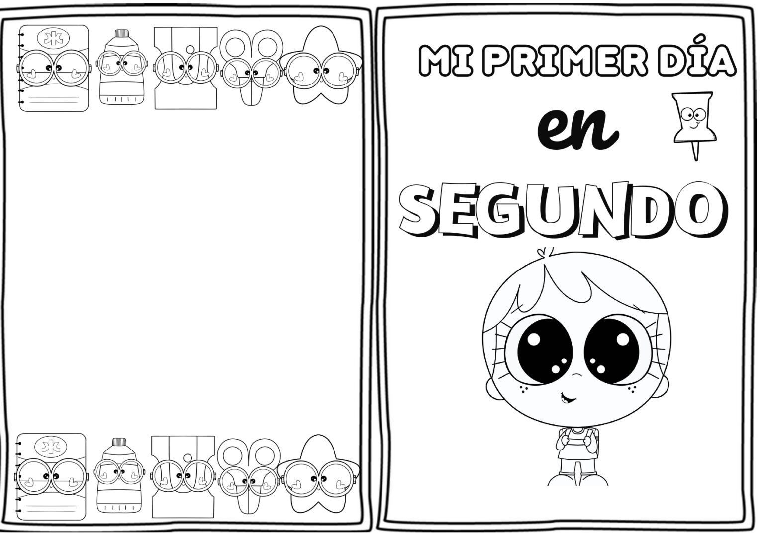 Mini book mi primer día en SEGUNDO de primaria - Orientacion Andujar