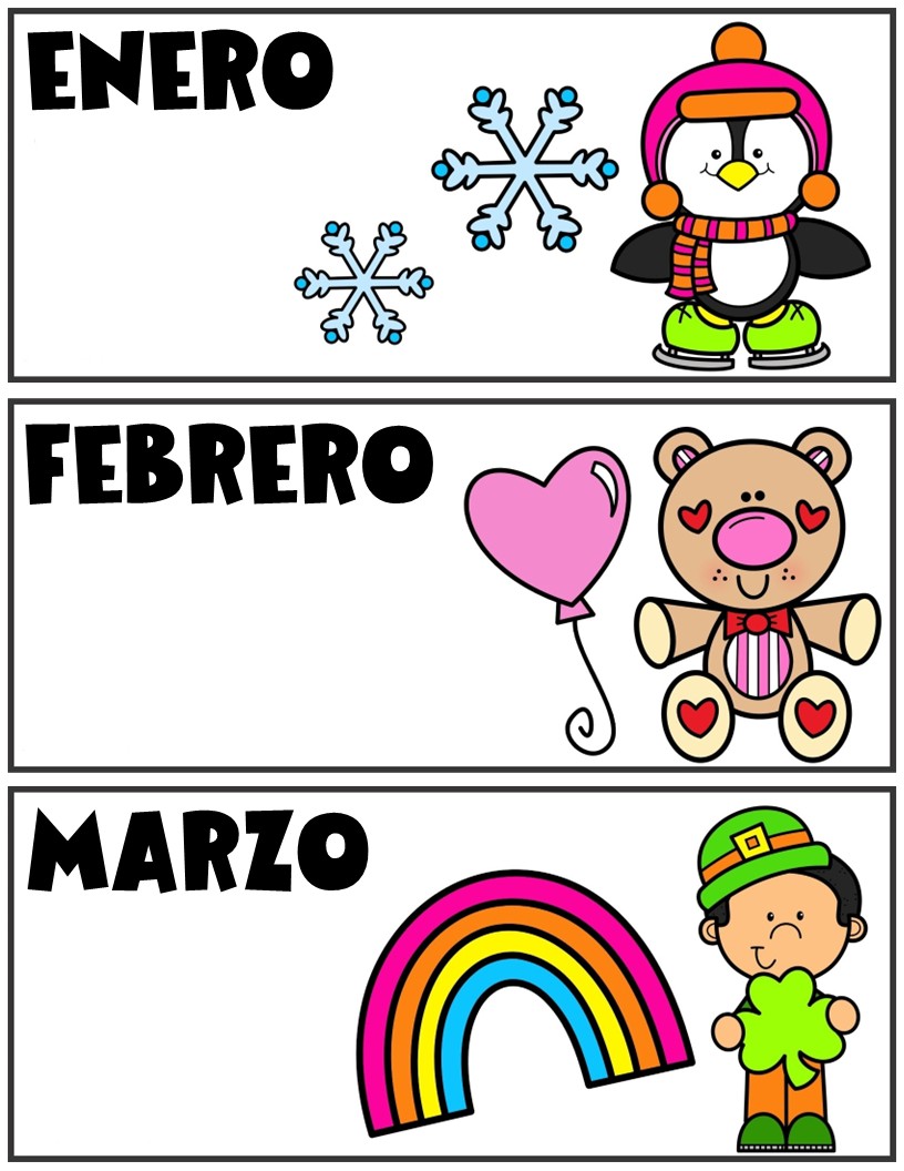 Mini carteles decora tu clase con los meses del año - Orientacion Andujar