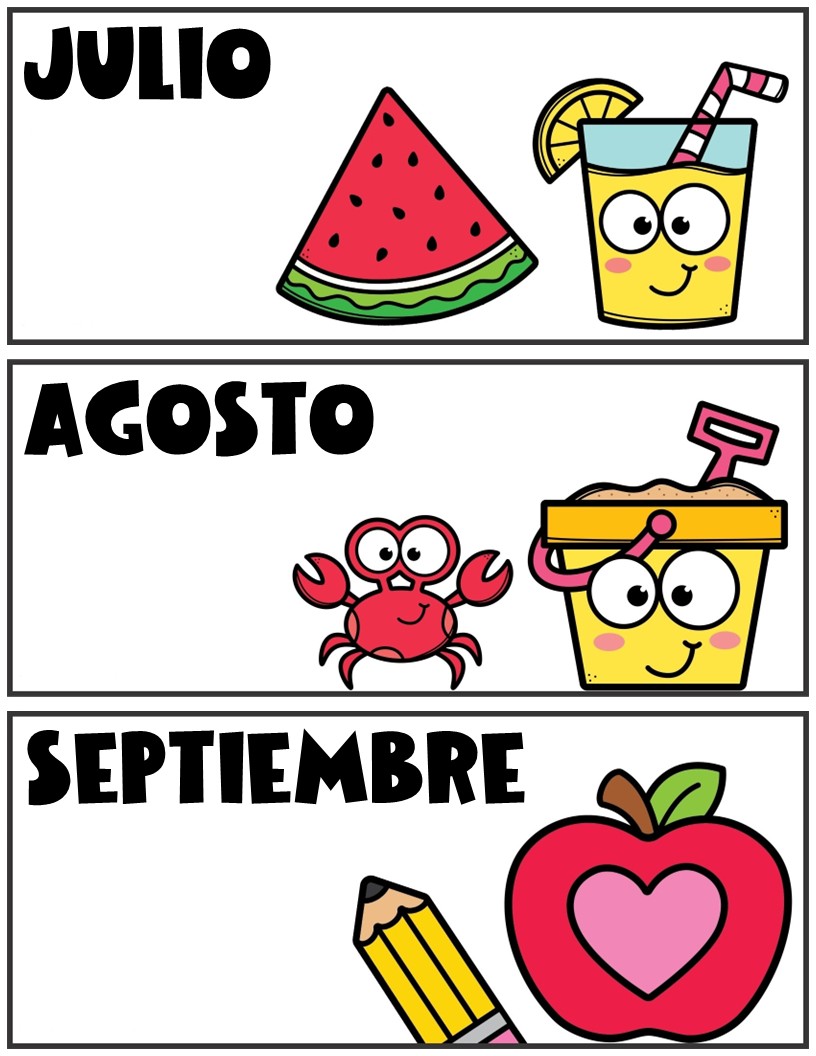 Mini carteles decora tu clase con los meses del año - Orientacion Andujar