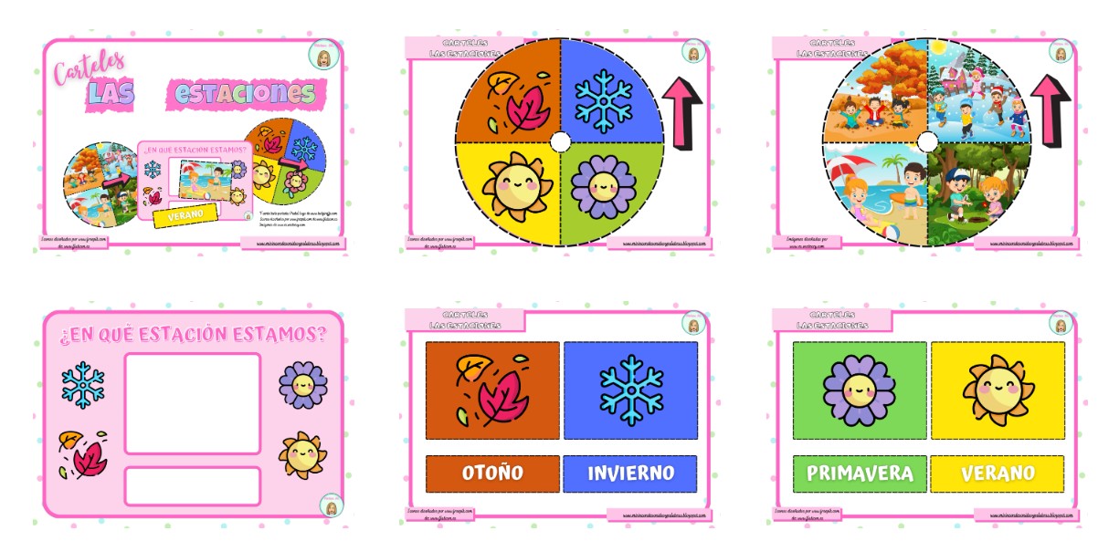Carteles para trabajar las estaciones del año - Orientacion Andujar