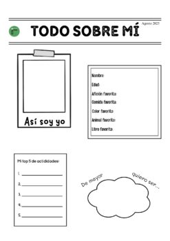 Ficha de presentación All about me - Todo sobre mí - Orientacion Andujar