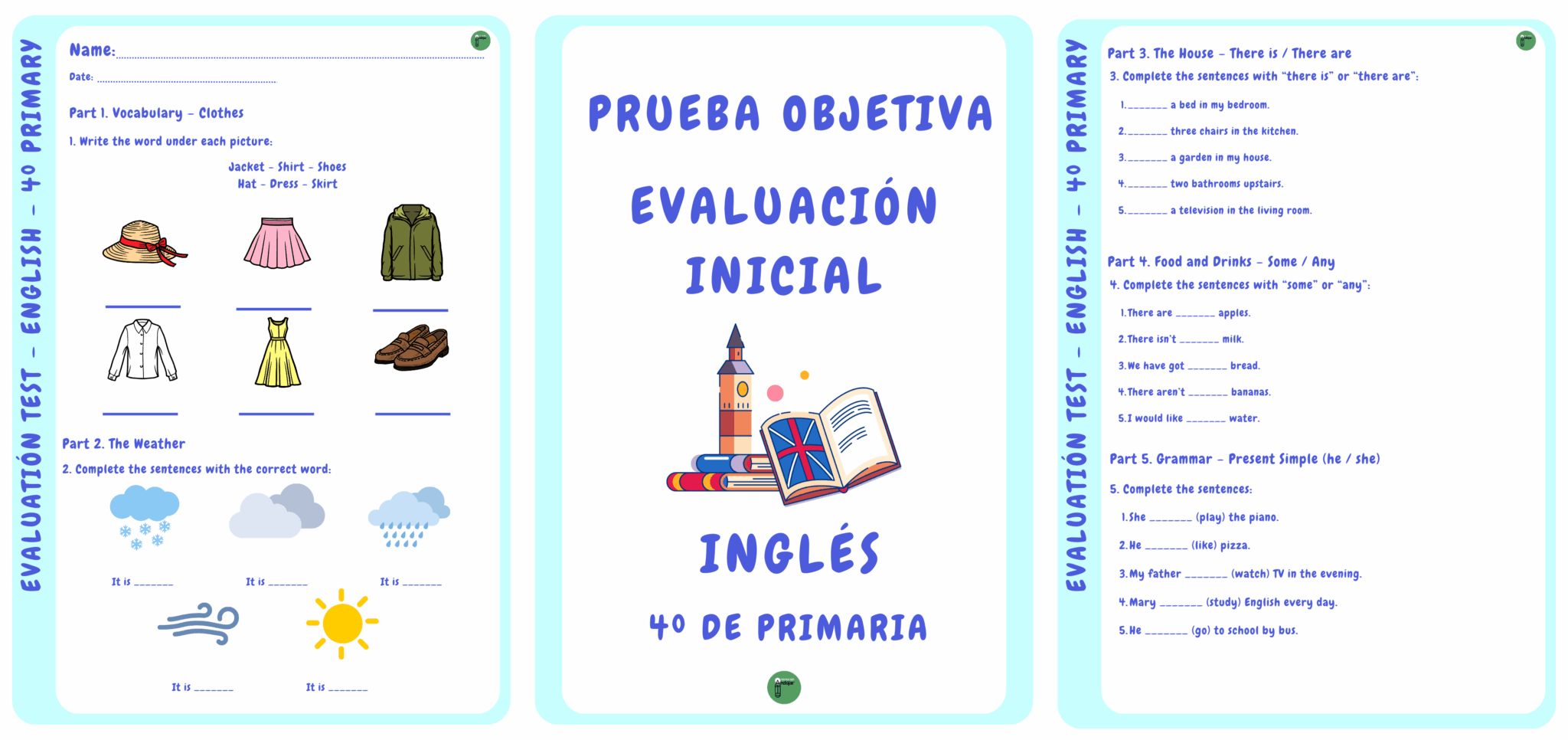 Colección de evaluaciones iniciales de Inglés para Primaria ...