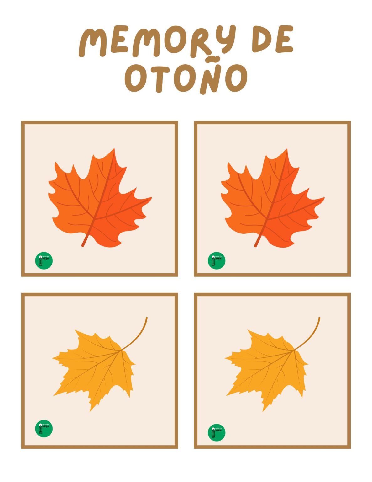 Divertido memory de otoño - Orientacion Andujar