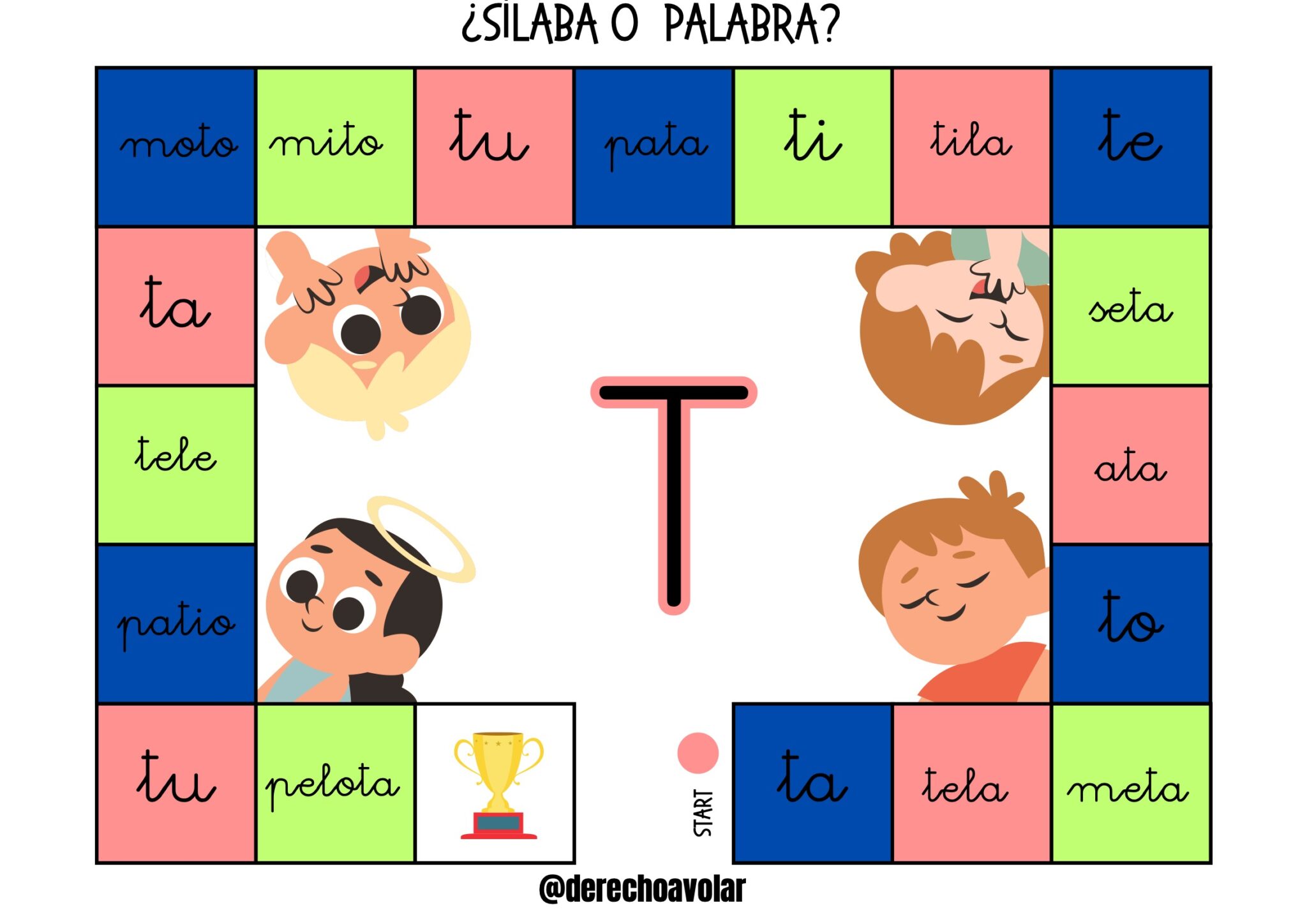 Tableros de lectura juego de lengua, sílabas o palabras - Orientacion ...