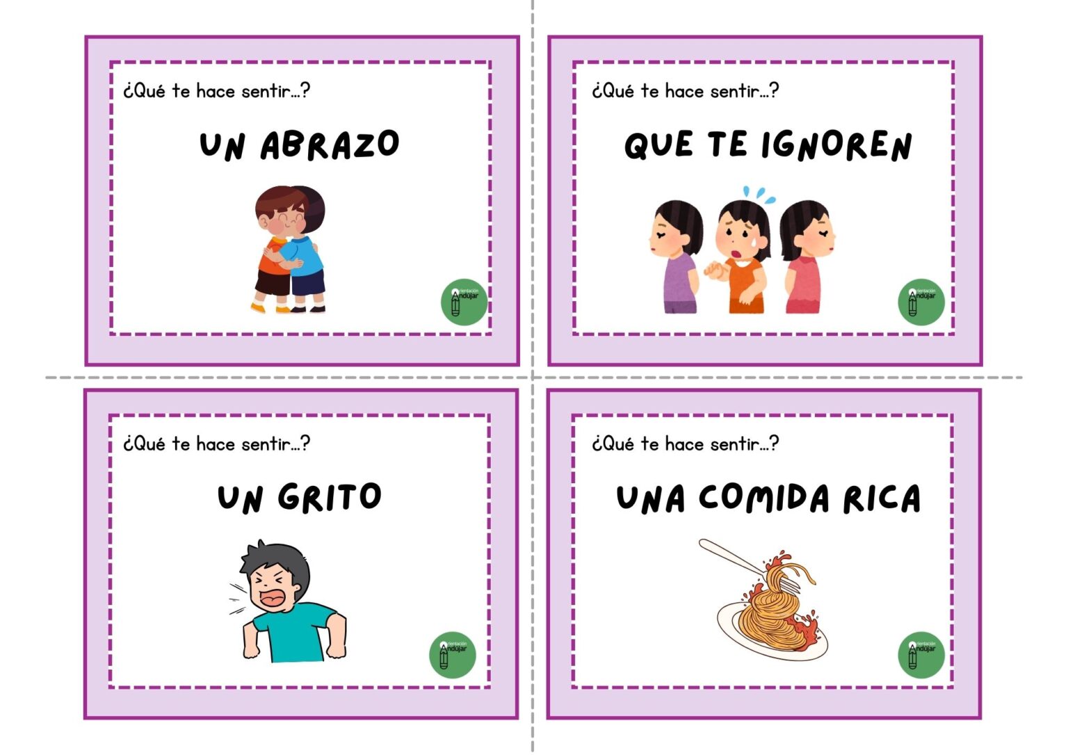 Tarjetas de conversación: Expresión oral "¿Qué te hace sentir ...