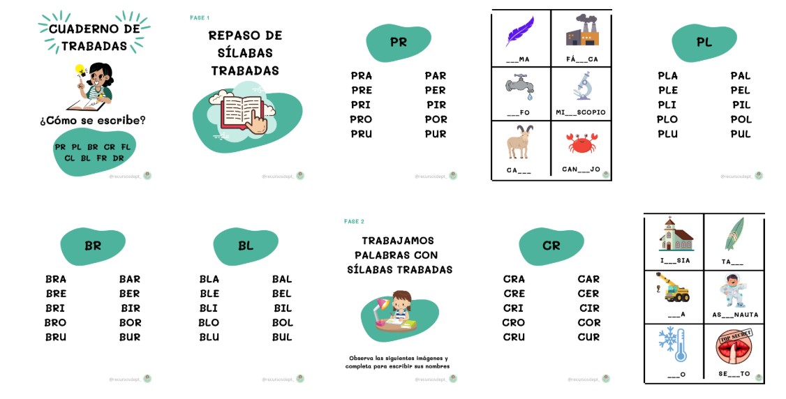 Bonito cuaderno para trabajar las trabadas - Orientacion Andujar
