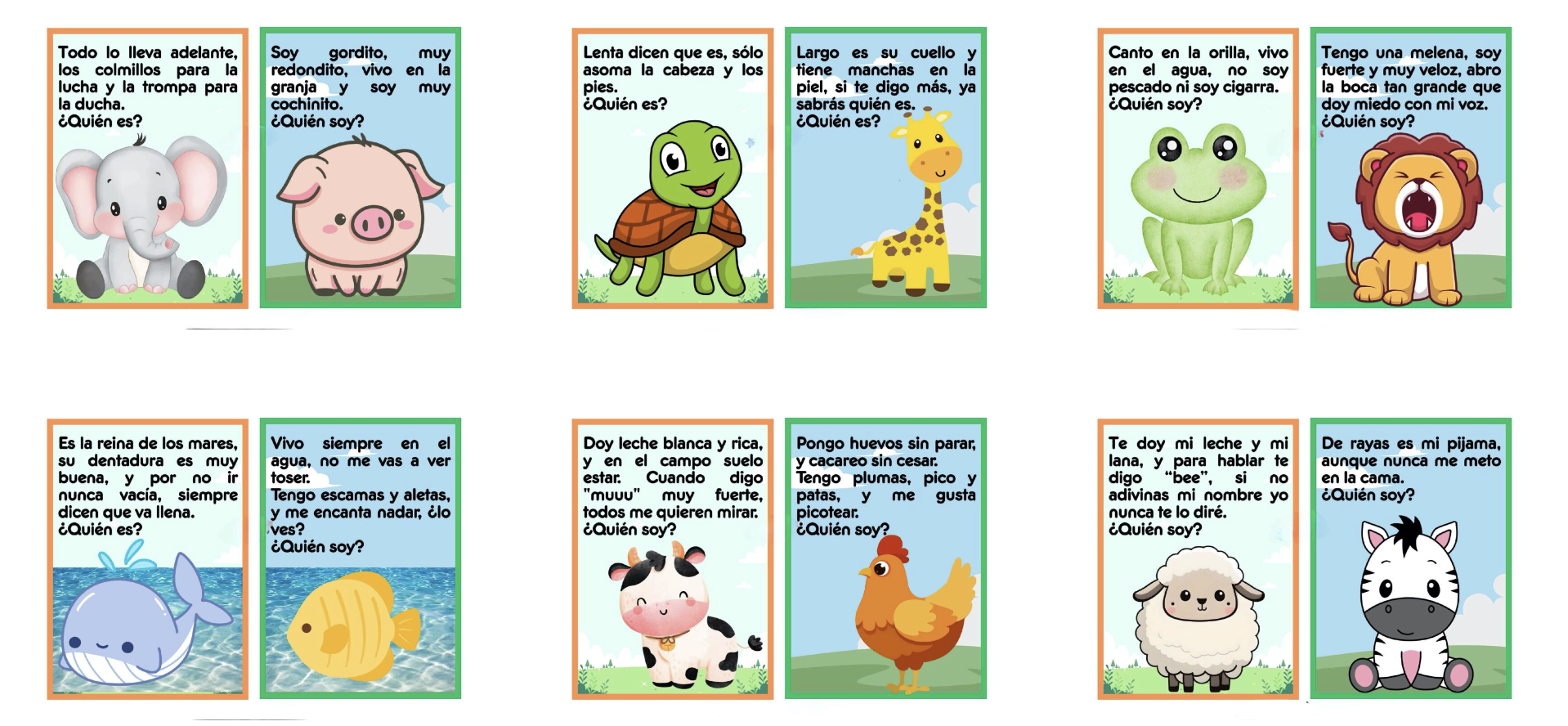 Boninas adivinanzas de animales - Orientación Andújar - Recursos Educativos