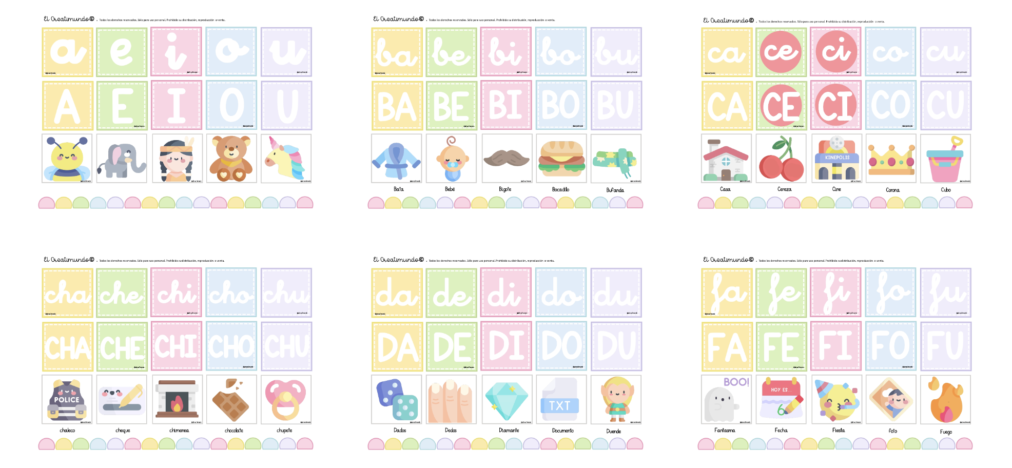 TABLEROS DE letras, sílabas directas, inversas y trabadas, para ...