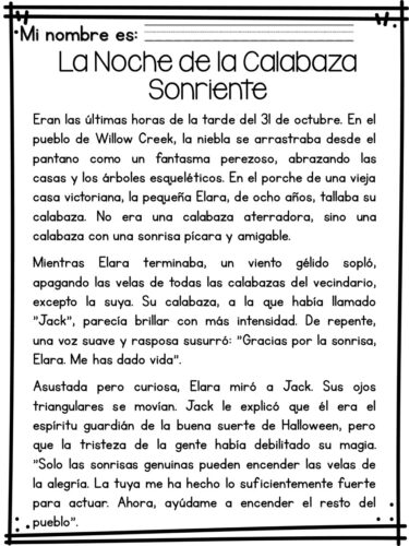 Cuentos de Comprensión lectora Especial Halloween - Orientacion Andujar