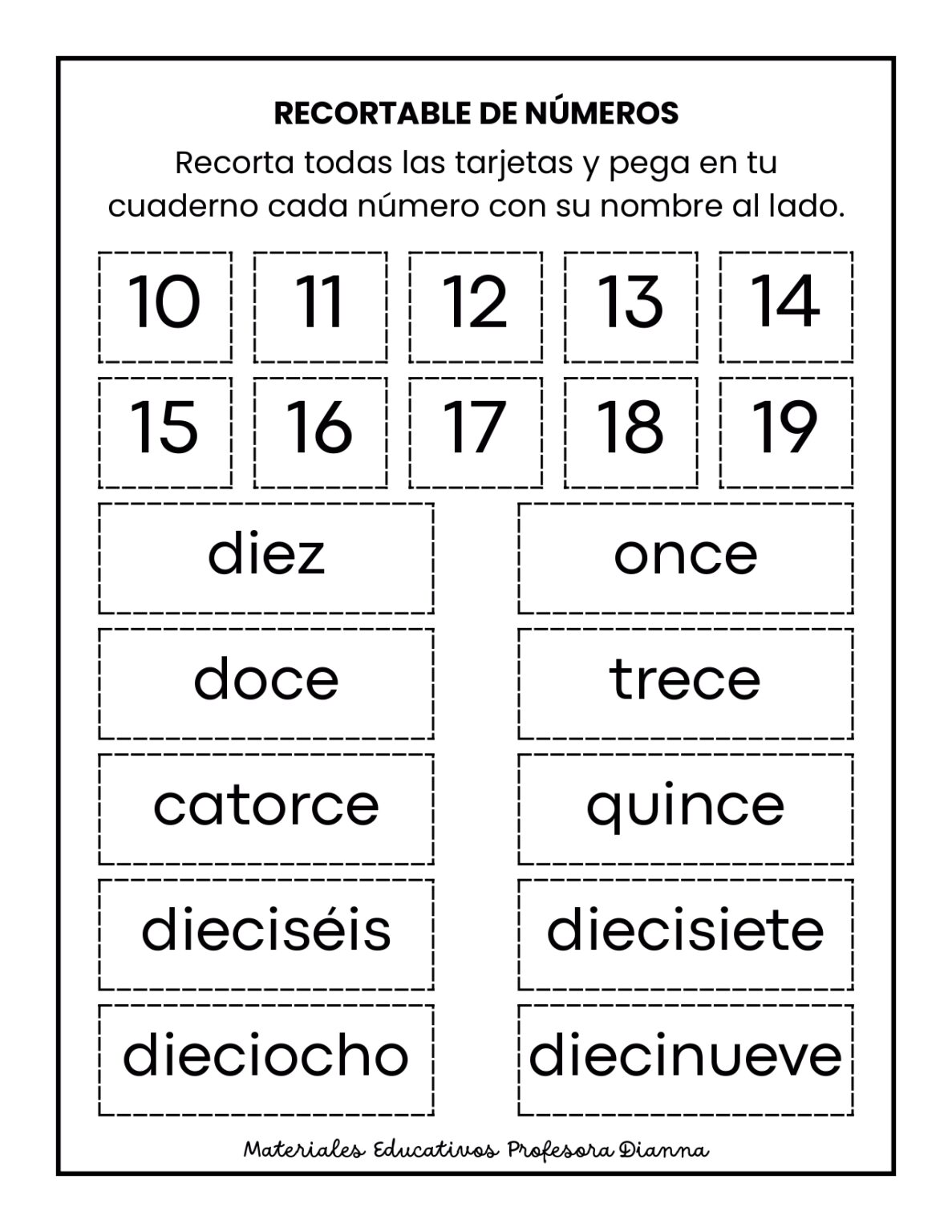 Manipulativo Recortables de Números para Aprender Jugando - Orientacion ...