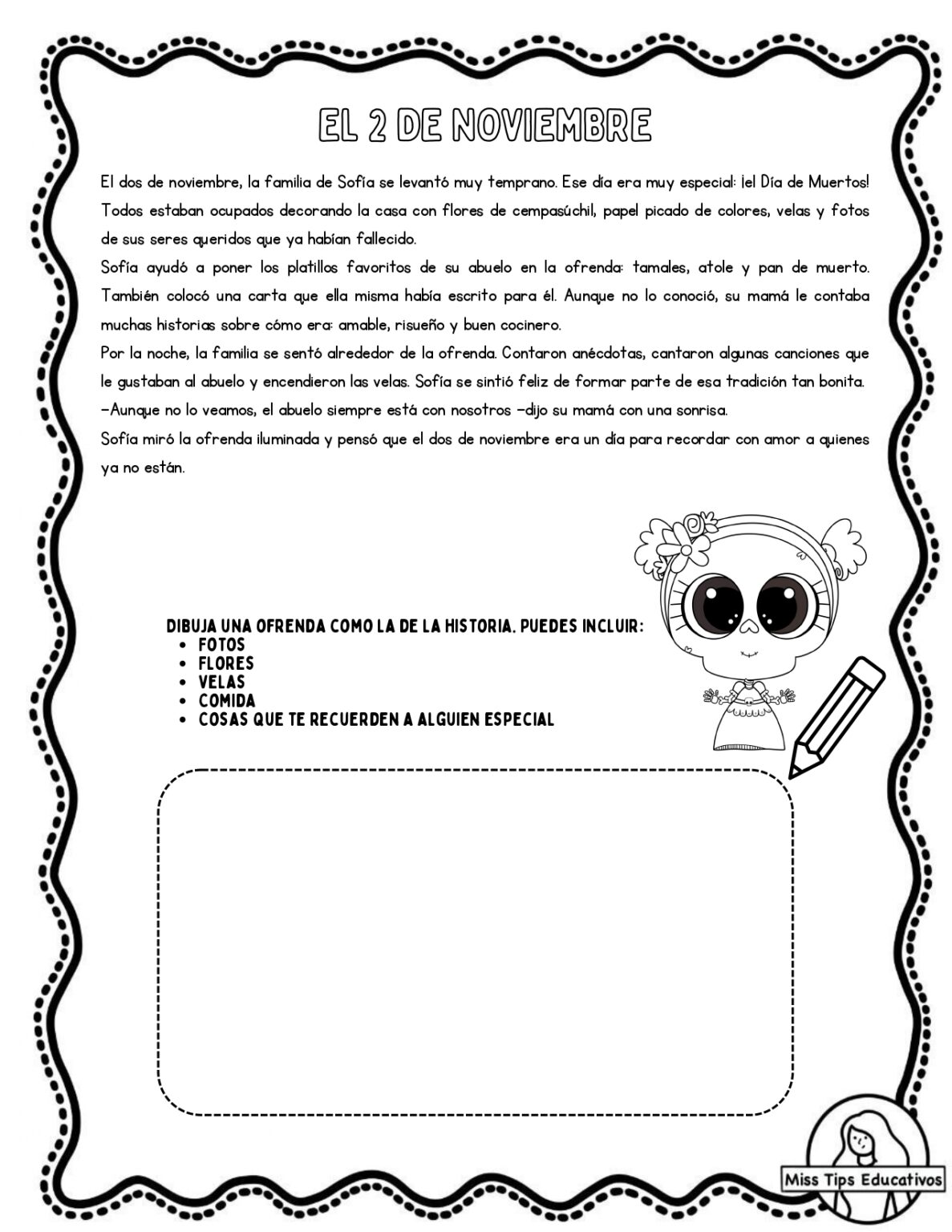 Mi CUADERNILLO DE comprensión lectora día de muertos - Orientacion Andujar