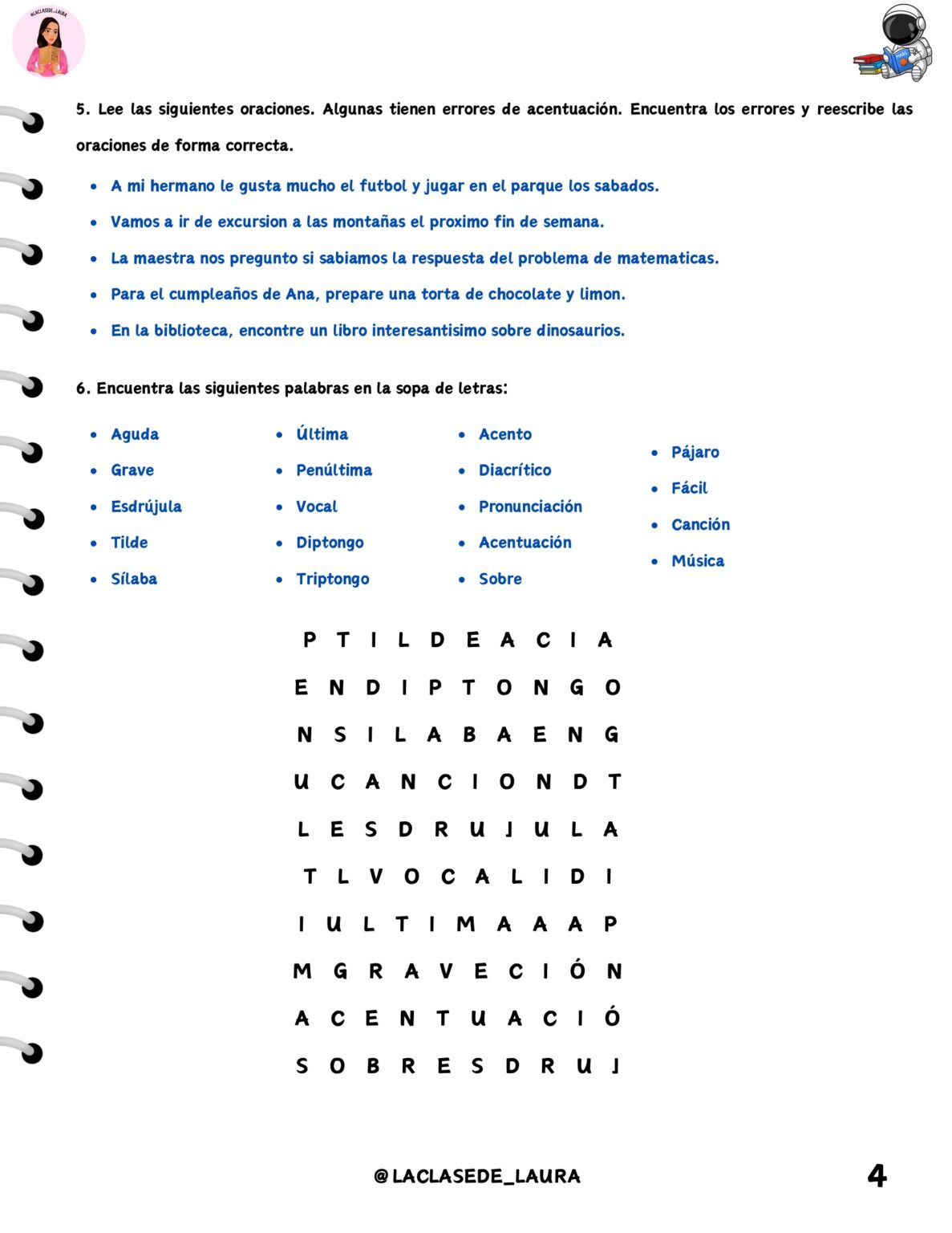 Mi Cuaderno ortografía reglas de acentuación - Orientacion Andujar