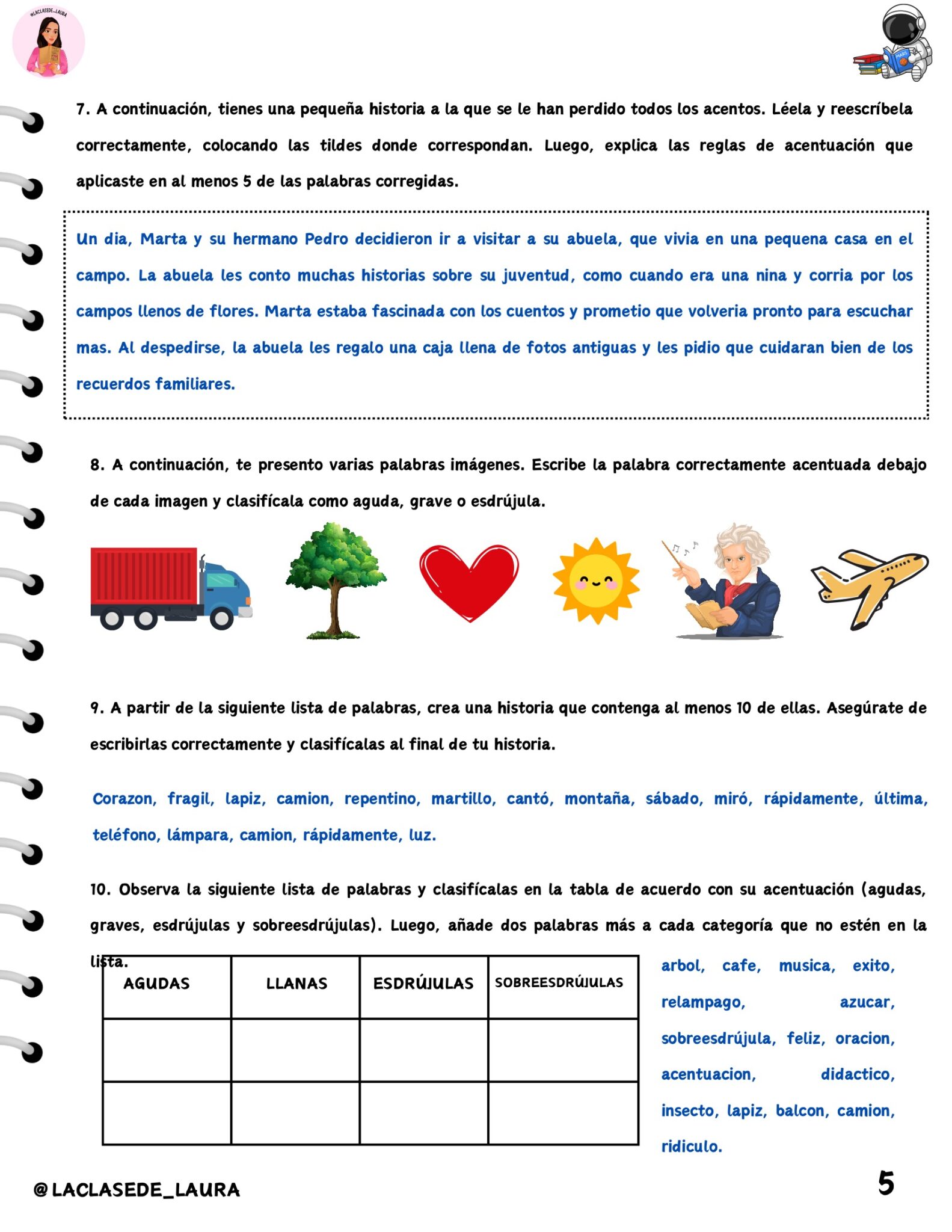 Mi Cuaderno ortografía reglas de acentuación - Orientacion Andujar