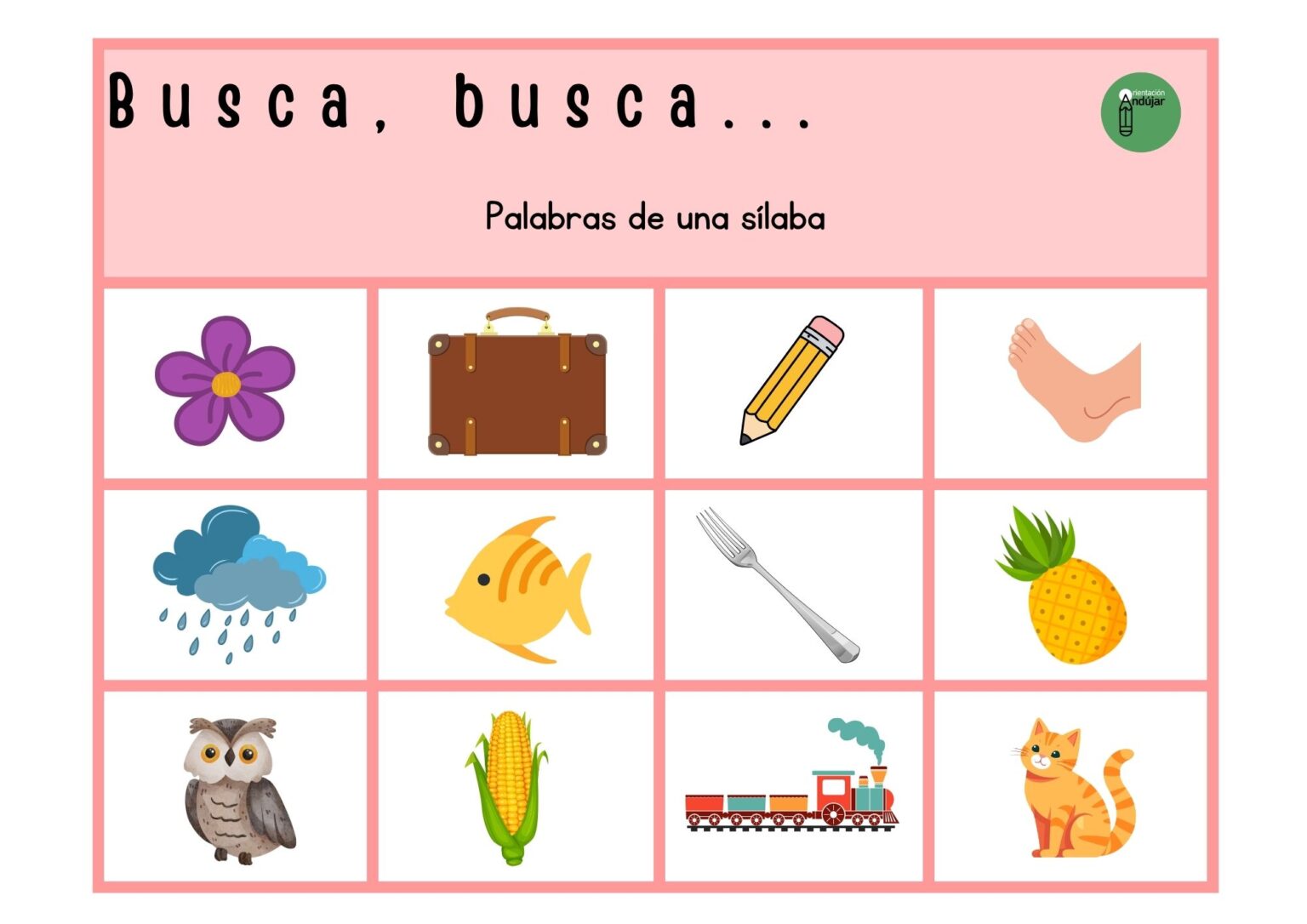 Tableros: Busca, busca... palabras con diferentes números de sílabas ...