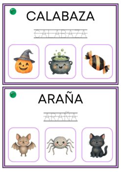 Tarjetas de lectoescritura con vocabulario de Halloween - Orientacion ...