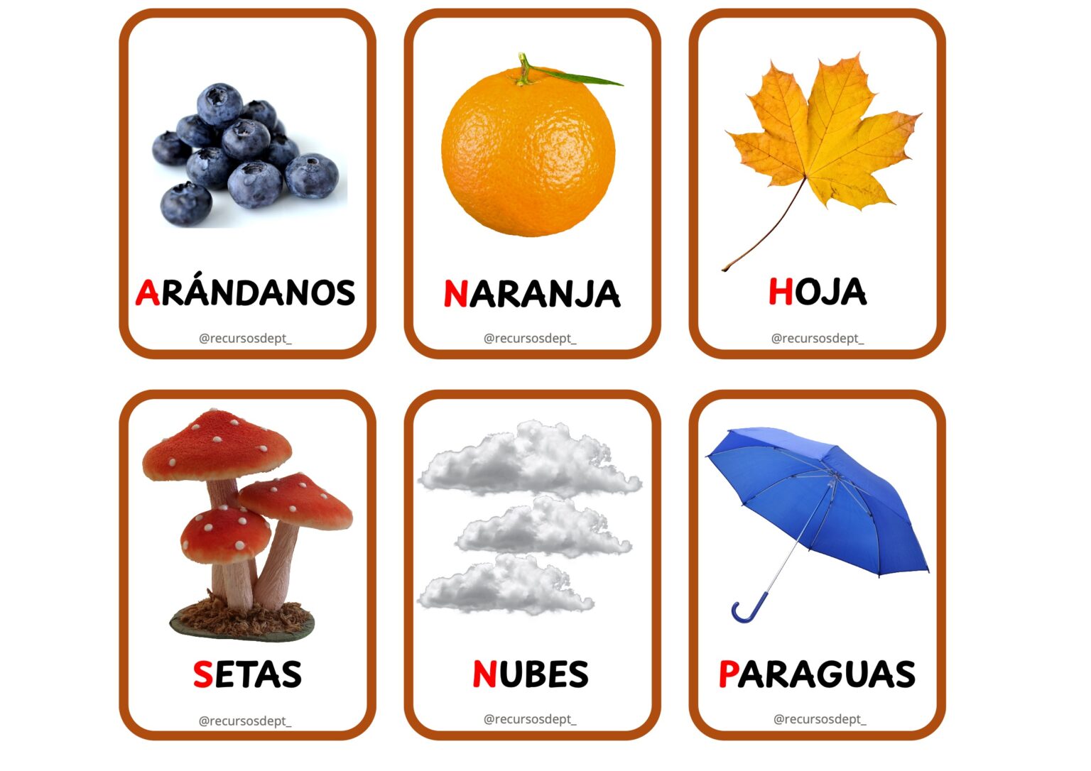 Cuadernillo y vocabulario de Otoño - Orientacion Andujar