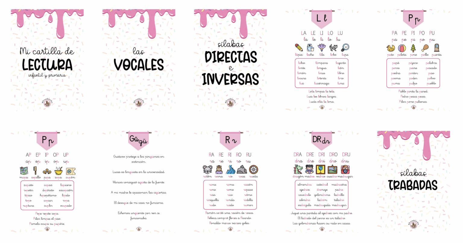 TABLEROS DE letras, sílabas directas, inversas y trabadas, para ...