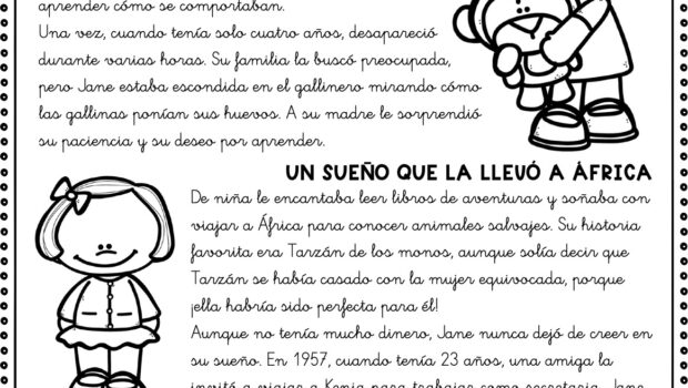 Comprensión Lectora sobre Jane Goodall - Orientación Andújar - Recursos ...