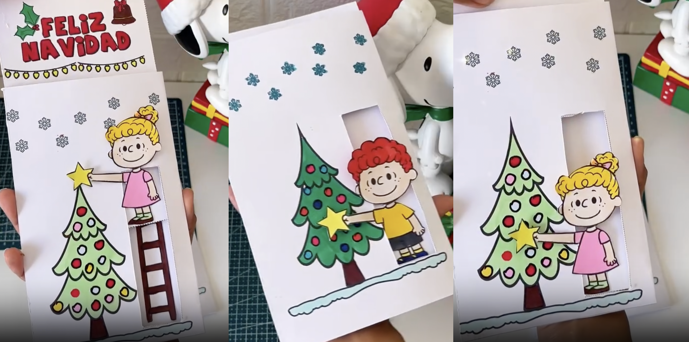 Manualidad Tarjeta navideña deslizante para imprimir – Actividad creativa para niños ...