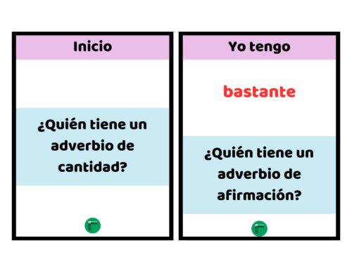 Juego "¿Quién tiene? Yo tengo..." para aprender los tipos de adverbios ...