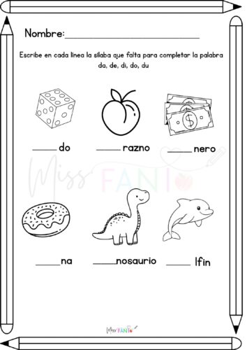 Hojas para trabajar sílabas y lectura de palabras - Orientacion Andujar